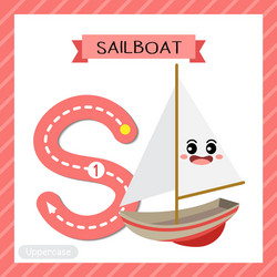 Letter s vocabulary sailboat Royalty Free Vector Image