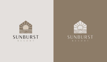 River house resort beach house logo universal Vector Image