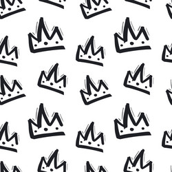 Hand drawn crown on white background Royalty Free Vector