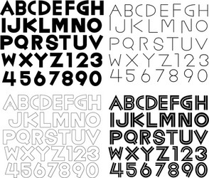 Alphabet fonts and numbers Royalty Free Vector Image