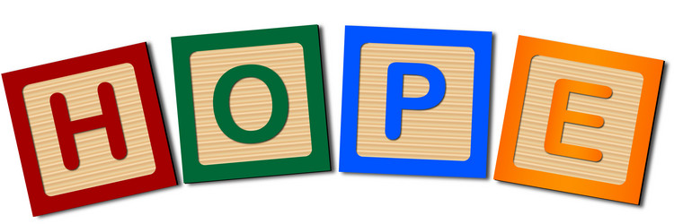 Block letters hope Royalty Free Vector Image - VectorStock