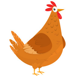 Cartoon big fat hen isolated on a white Royalty Free Vector