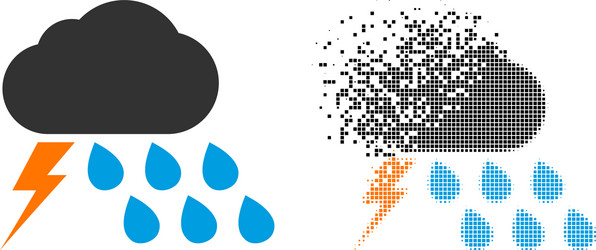Disappearing pixelated and original radioactivity Vector Image Disappearing pixelated and original radioactivity Vector Image