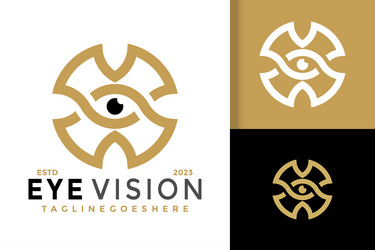 Omega eye vision design symbol icon Royalty Free Vector