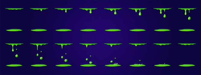 Toxic waste dripping green slime animation Vector Image
