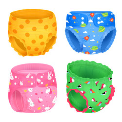 Realistic diapers stack set Royalty Free Vector Image