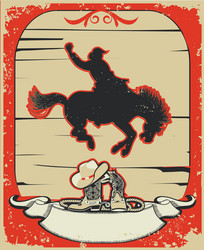 Vintage rodeo poster Royalty Free Vector Image