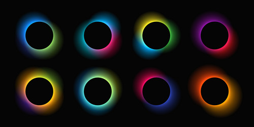Circle illuminate light frame with color gradient Vector Image