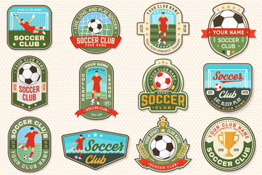 Set of soccer football club patch design Vector Image
