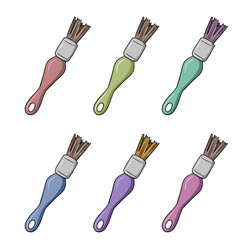 A set of pictures wide brush drawing tool Vector Image