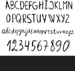 Alphabet letters hand drawn by inc Royalty Free Vector Image