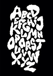 Hand drawn grunge font detailed alphabet Vector Image