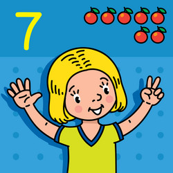 7 kids hand showing number seven hand sign Vector Image