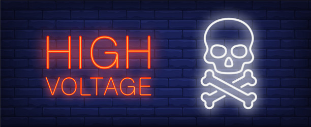 High voltage neon sign Royalty Free Vector Image