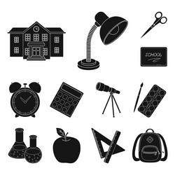 School and education black icons in set collection