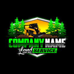 Land service or clearing company logo Royalty Free Vector