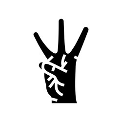 Ten number hand gesture color icon Royalty Free Vector Image