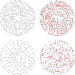 4 white puzzles pieces arranged in a round shape Vector Image