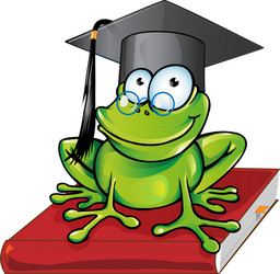 Student frog cartoon character Royalty Free Vector Image