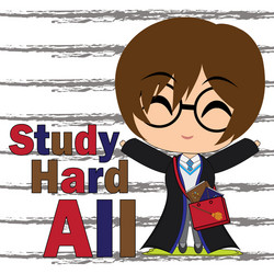 Anime Study Hard Chibi