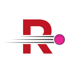 Letter r football logo concept with moving Vector Image