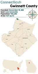 Map gwinnett county in georgia Royalty Free Vector Image