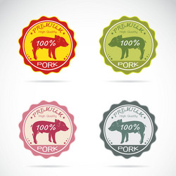 Pig head label Royalty Free Vector Image - VectorStock