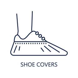 Use shoe covers sign protective medical Royalty Free Vector