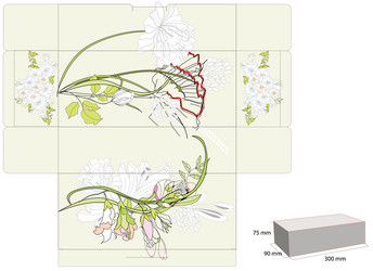 Retro stylized template for box Royalty Free Vector Image