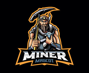Miner mascot logo design Royalty Free Vector Image