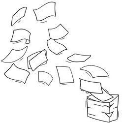 Flying paper blank sheet thrown object Royalty Free Vector