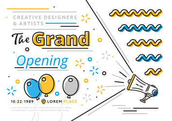 Grand opening banner template advertising design Vector Image