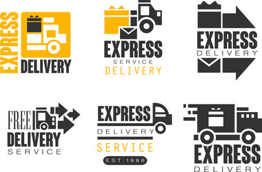 Shipping transportation logo or label cargo Vector Image