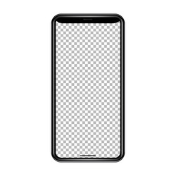 Smart mobile phone transparent png mockup Vector Image