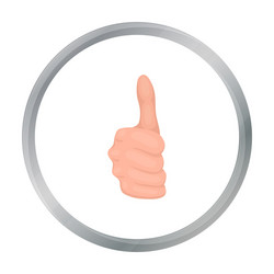 Thumb up icon in flat style isolated on white Vector Image
