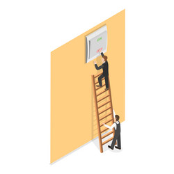 3d isometric flat of unpluging Royalty Free Vector Image