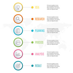 6 steps infographic design template for diagram Vector Image