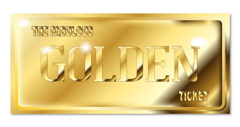 Golden ticket Royalty Free Vector Image - VectorStock