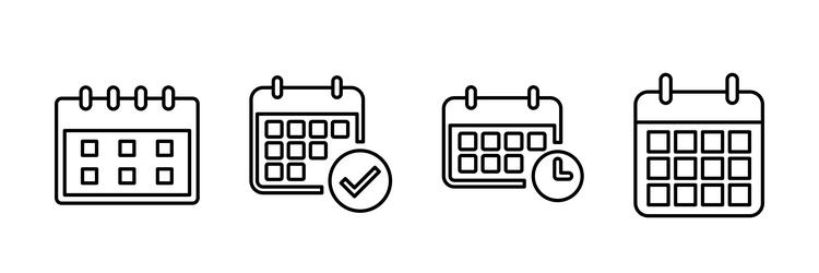 Calendar icon set calender symbol icon Royalty Free Vector