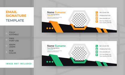 Corporate email signature design green colorful Vector Image