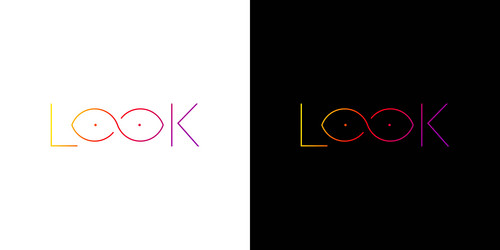 Unique and modern vision logo design Royalty Free Vector