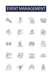 Event line icons and signs occasion Royalty Free Vector