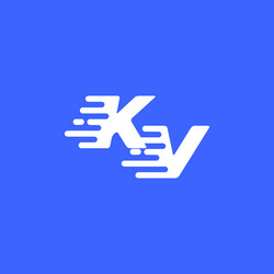 Letter kv fast speed technology modern logo design