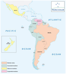 Political map of south america simple flat Vector Image