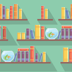 Library book shelf seamless pattern Royalty Free Vector