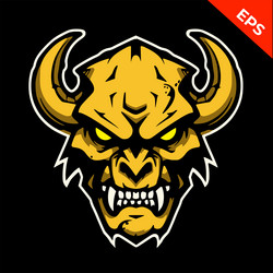 Yellow demon warrior demon color Royalty Free Vector Image