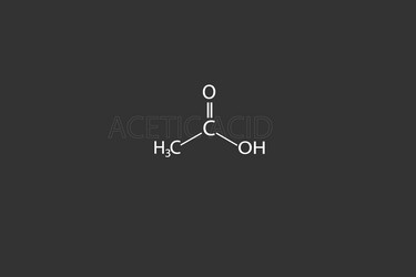 Acetic acid molecular skeletal chemical formula Vector Image