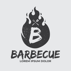 Barbecue logo bbq logotype and fire concept Vector Image