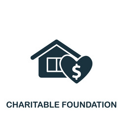 Charitable foundation icon monochrome simple sign Vector Image