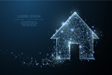 Home symbol polygonal wireframe mesh icon Vector Image